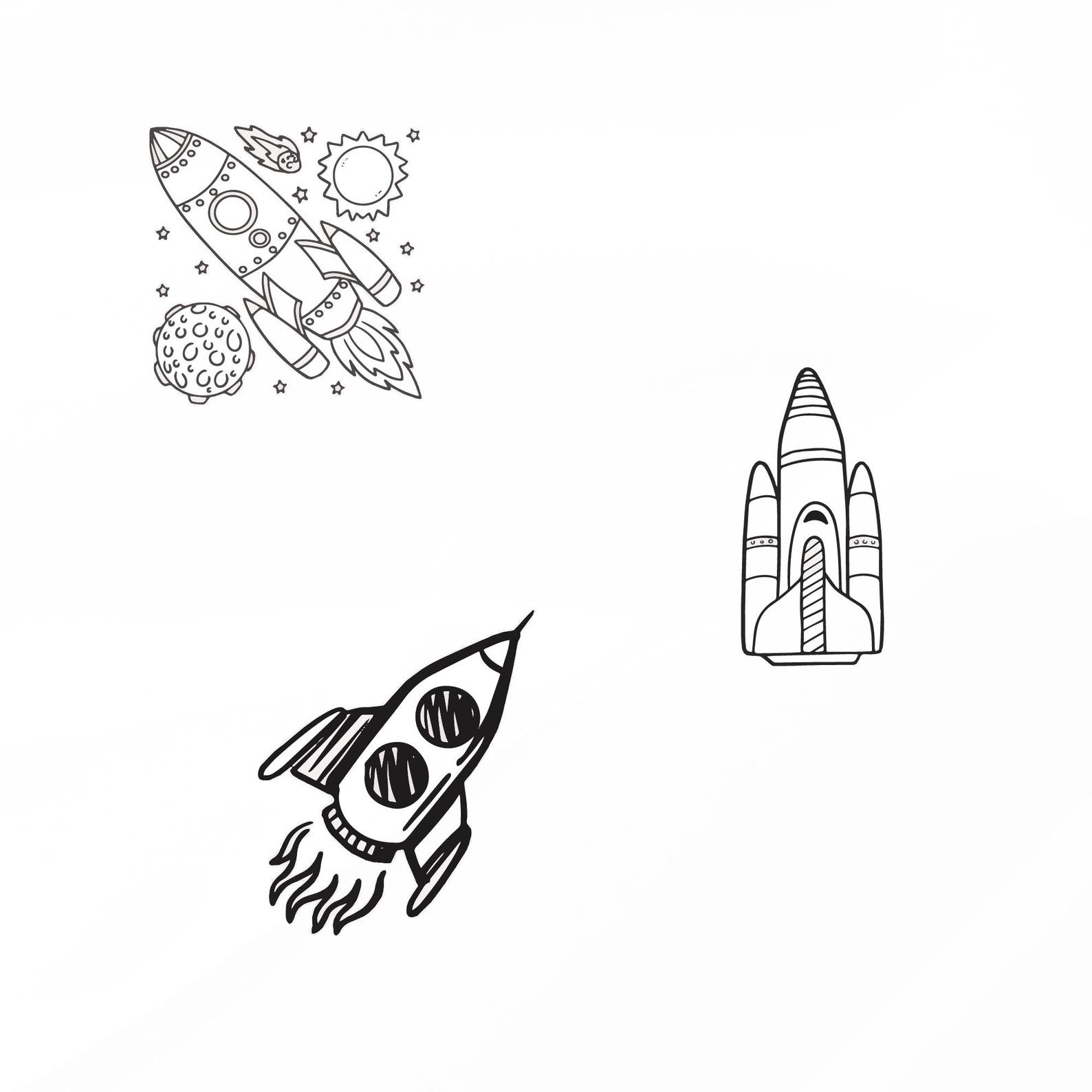Rocket Svg Bundle, Rocket Clipart for Cricut, Spaceship Vector, Space ...