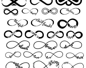 Infinity Svg Bundle, Infinity Sign Clipart for Cricut, Infinity Love ...