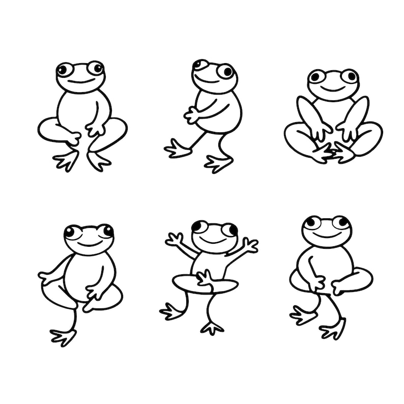 Frog Svg Bundle, Frog Clipart for Cricut, Cute Frog Silhouette ...