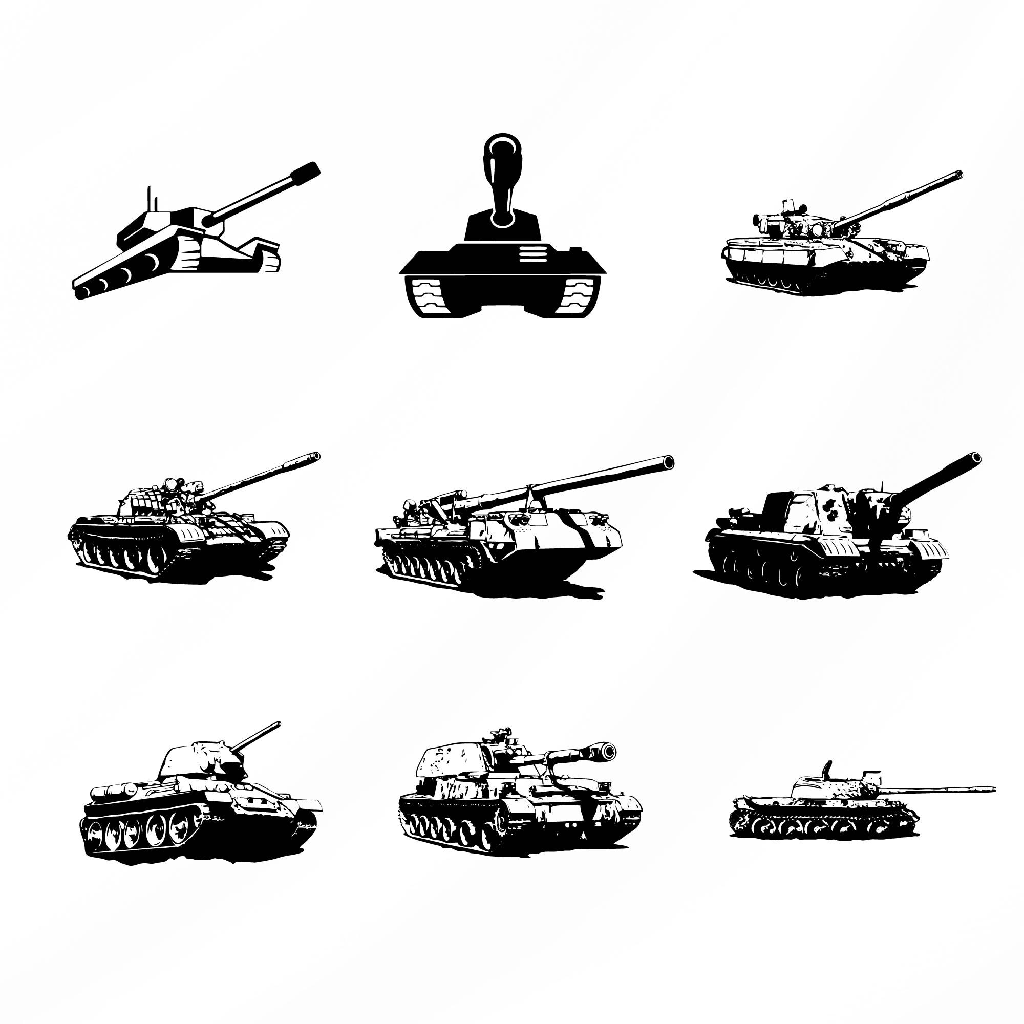 Tank Svg Bundle, Military Tank Clipart for Cricut, Tank Silhouette ...