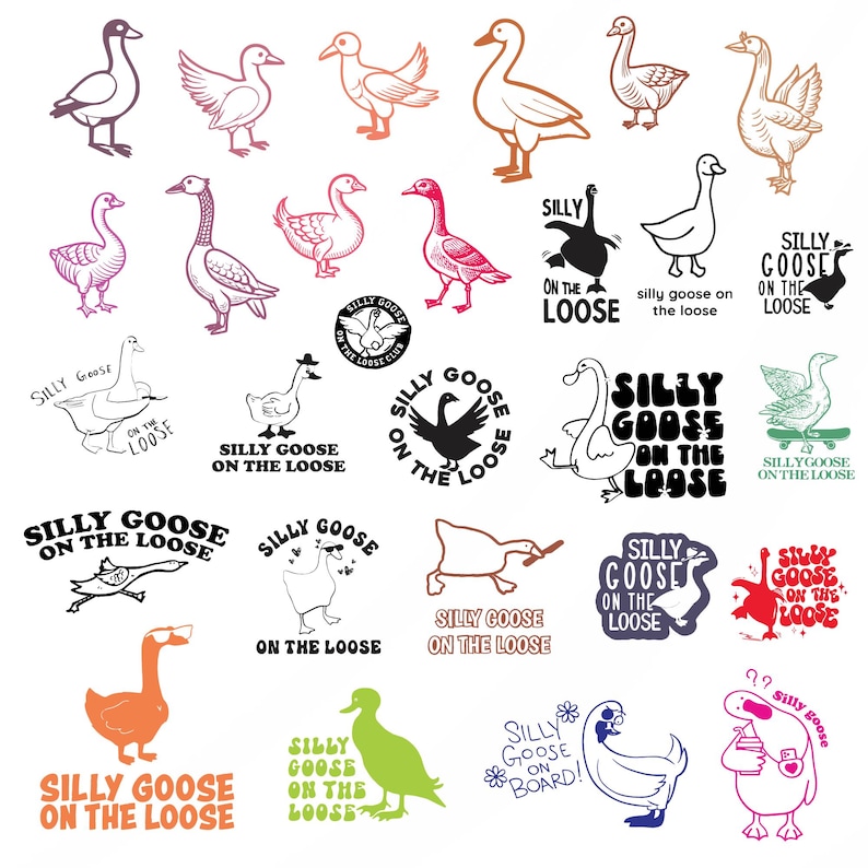 Goose Svg Bundle, Silly Goose Clipart for Cricut, Silly Goose Vector ...