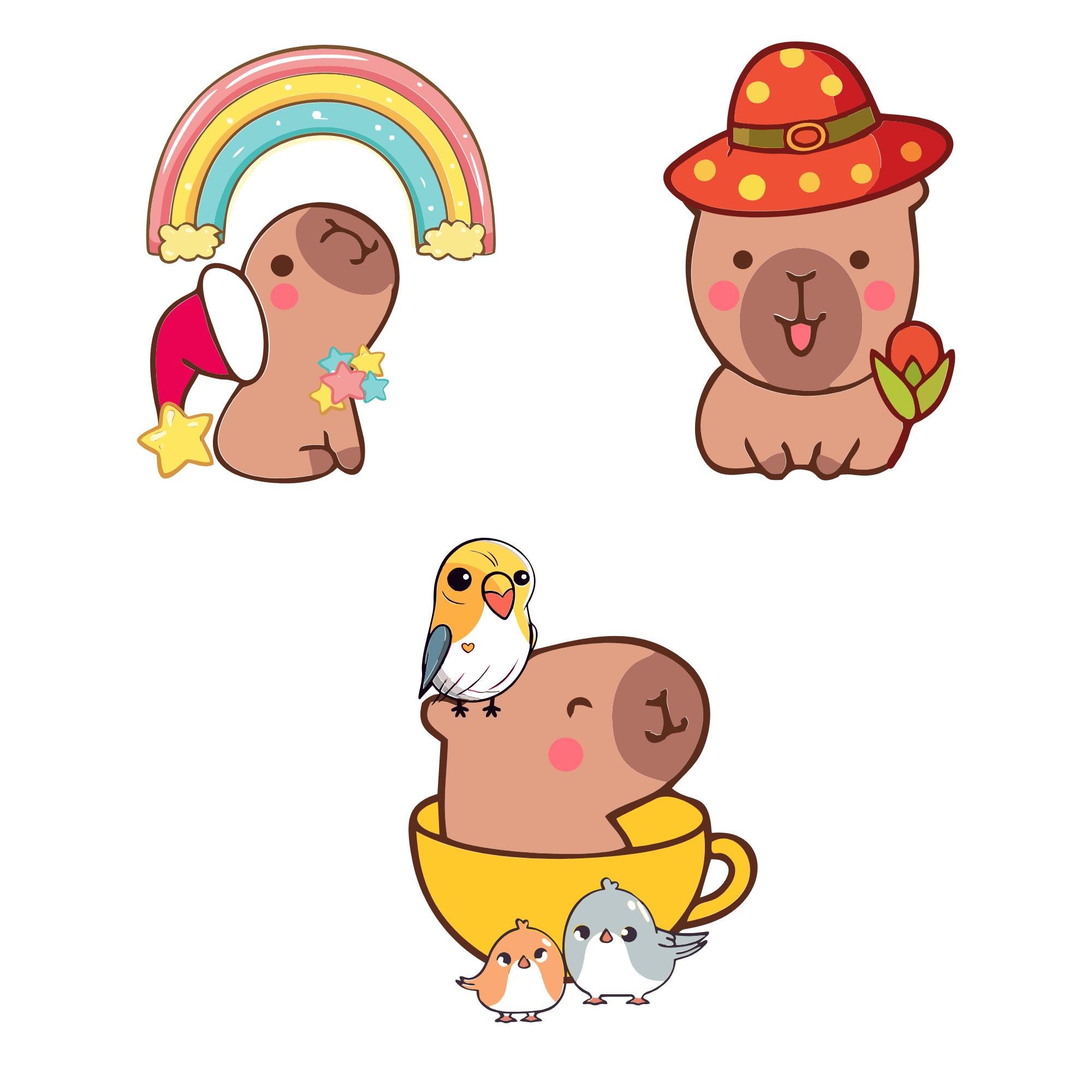 Cute Capybara PNG, Capybara SVG Bundle,funny Capybara Clipart,anime ...