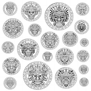 Aztec Svg Bundle, Aztec Clipart, Intricate Aztec Vector, Ancient Tribal ...