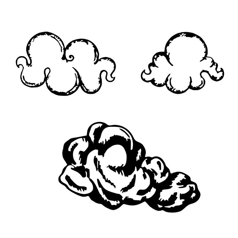 Clouds Svg Bundle, Weather Cloud Clipart, Cloud Vector, Clouds Decal ...