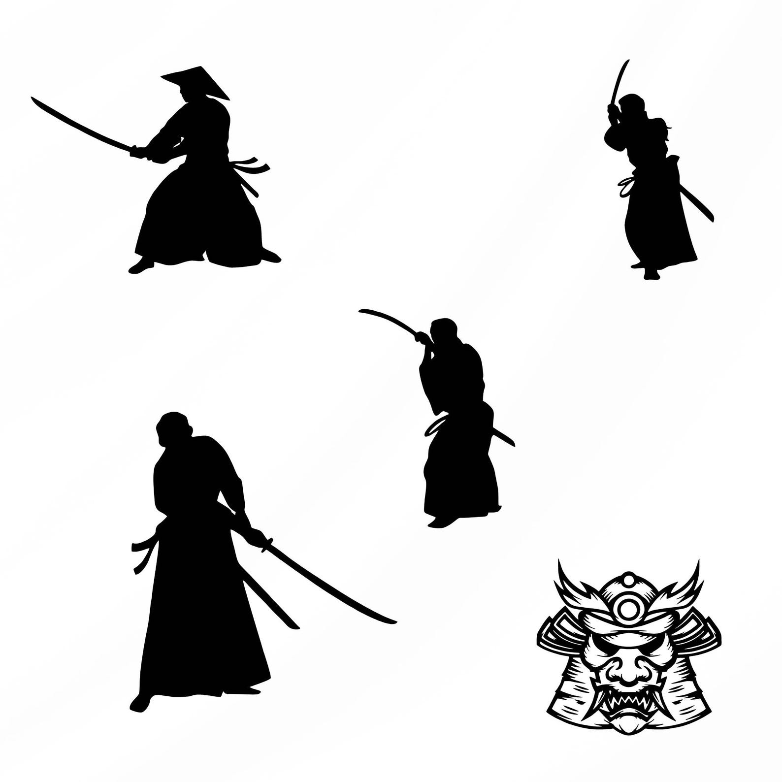 Samurai Svg Bundle, Samurai Clipart for Cricut, Samurai Warrior ...