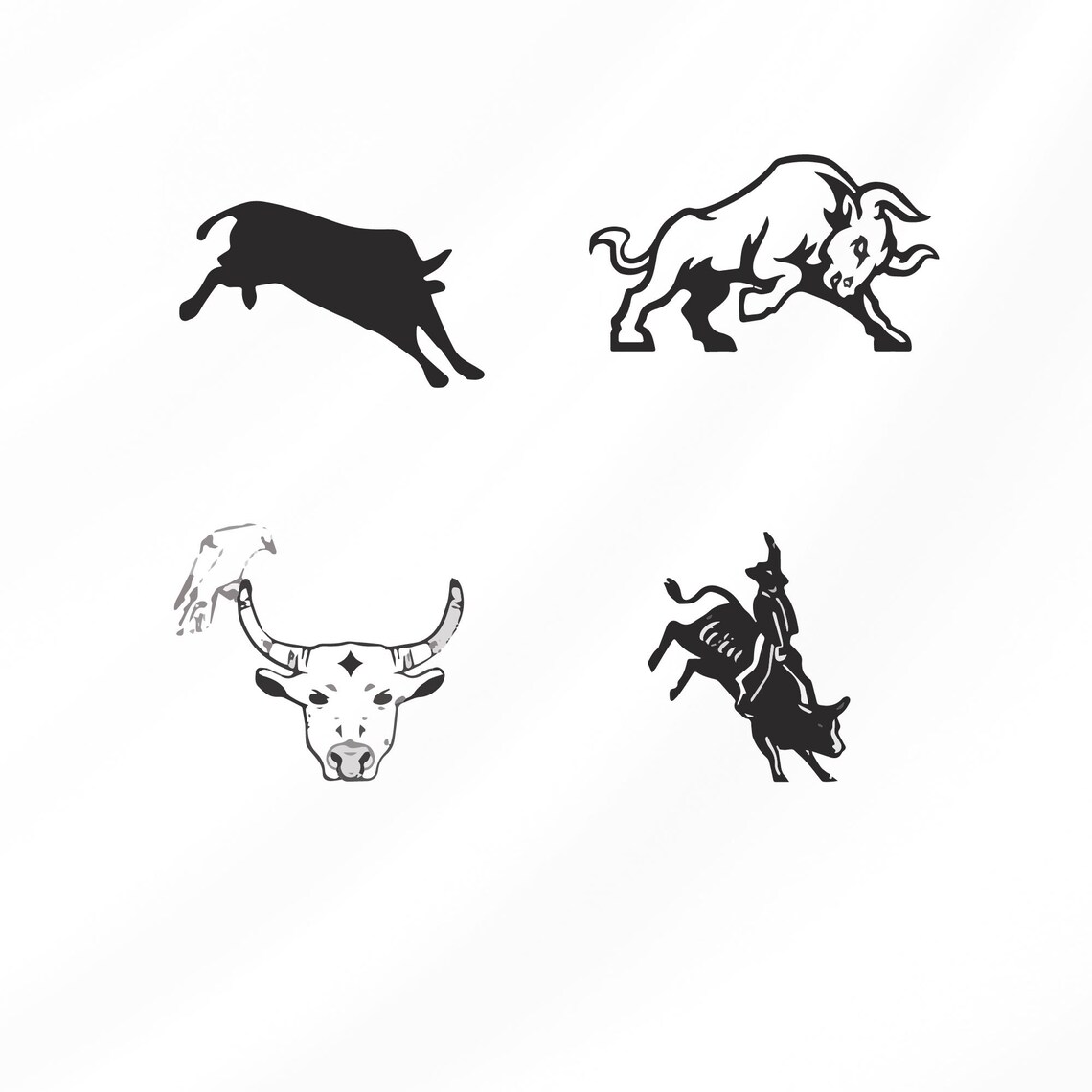Bull Svg Bundle, Bull Head Clipart for Cricut, Bull Silhouette, Farm ...