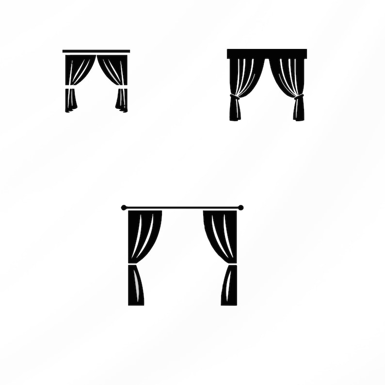 Curtains Svg Bundle, Curtains Clipart for Cricut, Curtains Silhouette ...