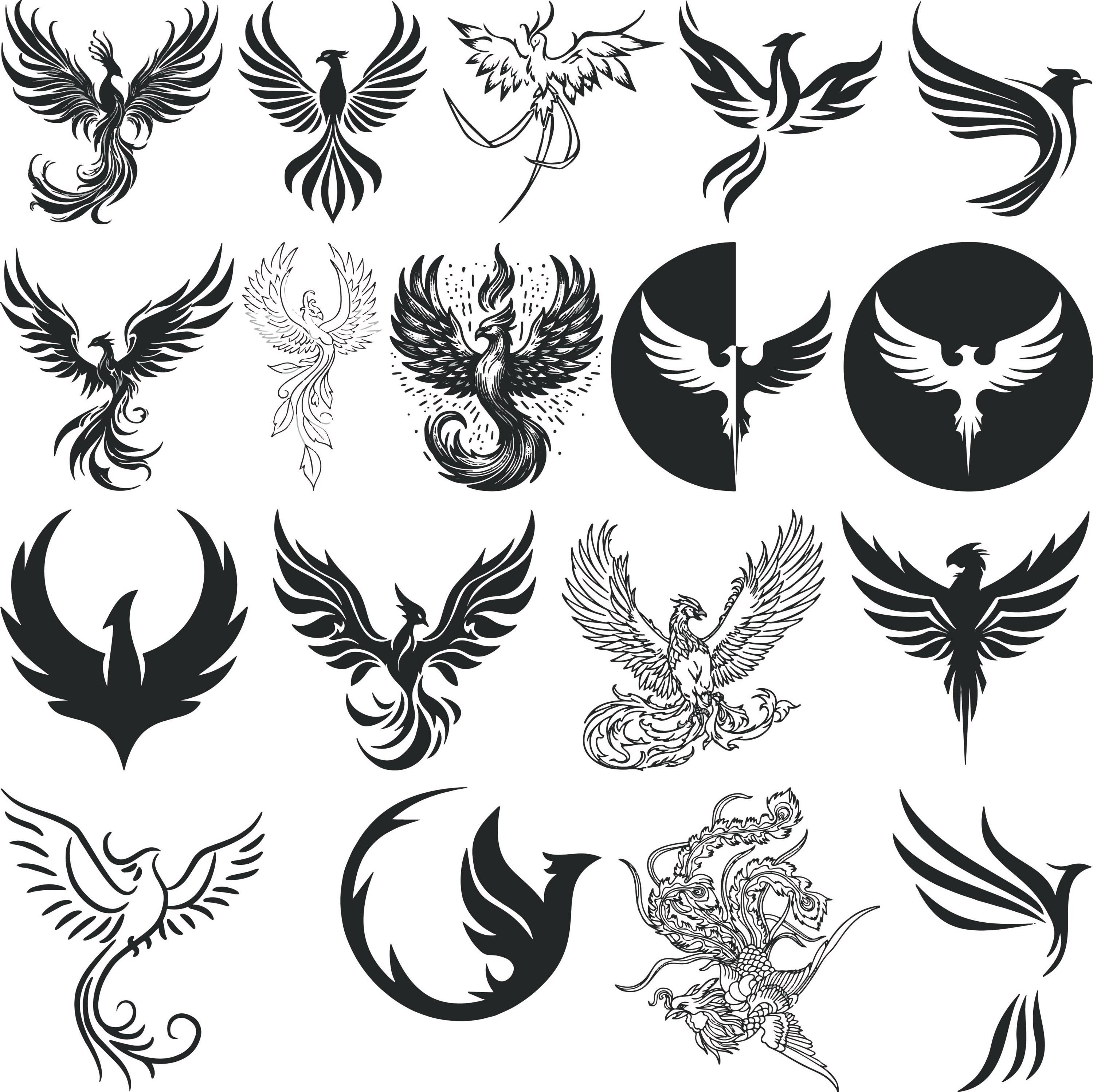 Phoenix Svg Bundle, Phoenix Clipart for Cricut, Phoenix Bird Silhouette ...