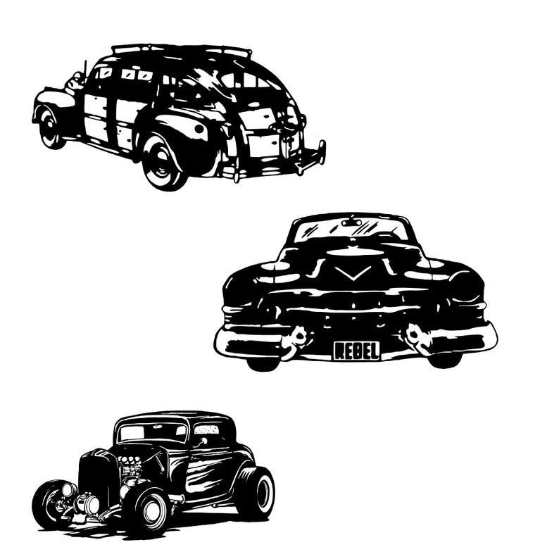 Hot Rod Svg Bundle, Hot Rod Clipart, Classic Car Vector, Vintage Car ...