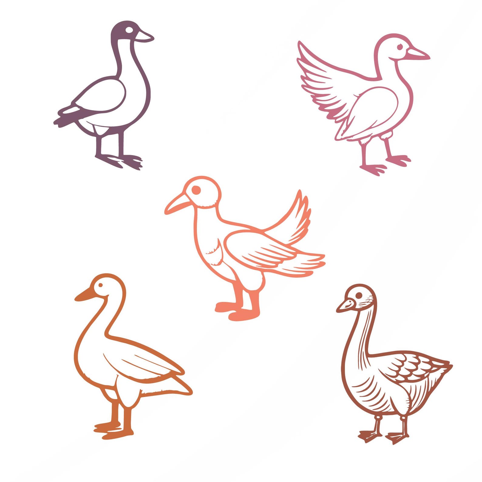 Goose Svg Bundle, Silly Goose Clipart for Cricut, Silly Goose Vector ...