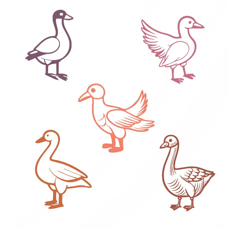 Goose Svg Bundle, Silly Goose Clipart for Cricut, Silly Goose Vector ...