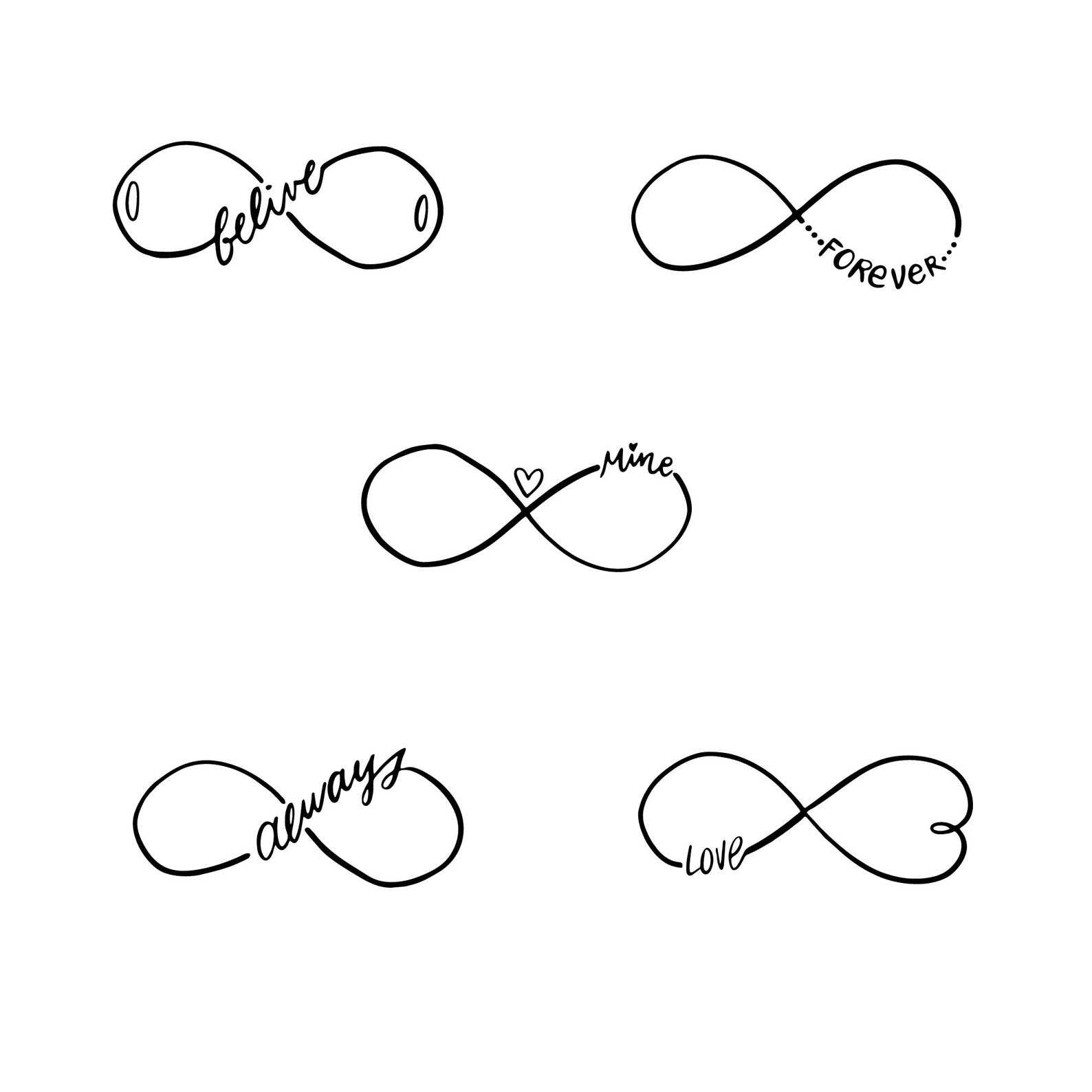 Infinity Svg Bundle, Infinity Sign Clipart for Cricut, Infinity Love ...