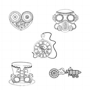 Steampunk Svg Bundle, Gear Clipart for Cricut, Steampunk Silhouette ...