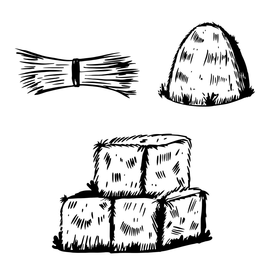 Hay Svg Bundle, Haystack Clipart, Bale Hay Vector, Hay Monogram Decal ...