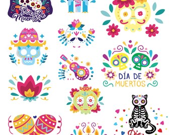 Dia De Los Muertos Svg Bundle, Sugar Skull Svg, Day of the Dead Clipart ...