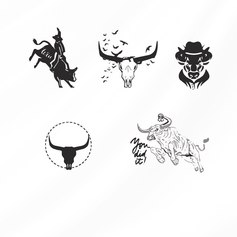 Bull Svg Bundle, Bull Head Clipart for Cricut, Bull Silhouette, Farm ...