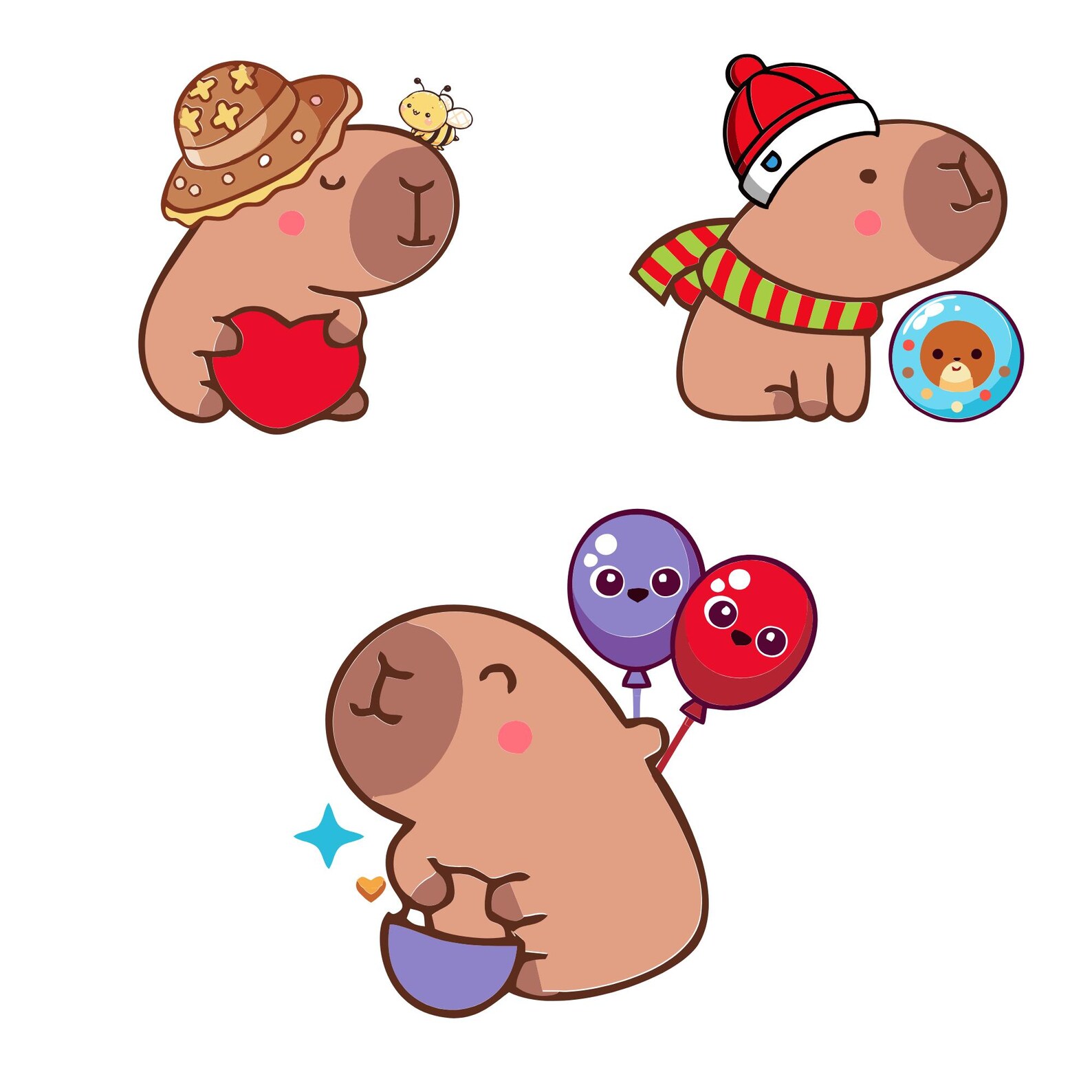 Cute Capybara PNG, Capybara SVG Bundle,funny Capybara Clipart,anime ...