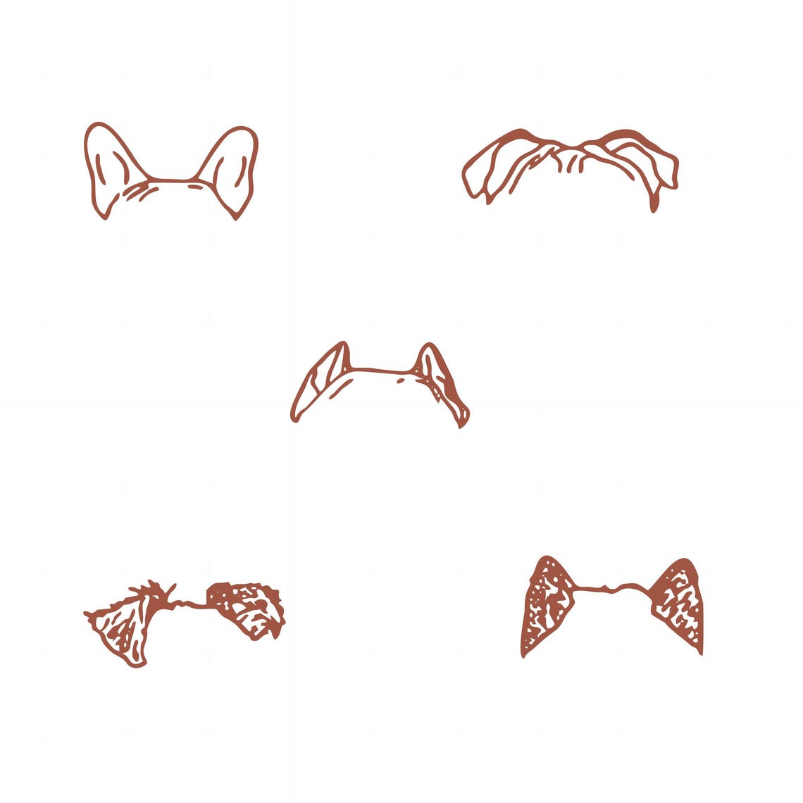 Dog Breed Ears Svg Bundle, Dog Ear Outline Clipart for Cricut, Dog Ear ...