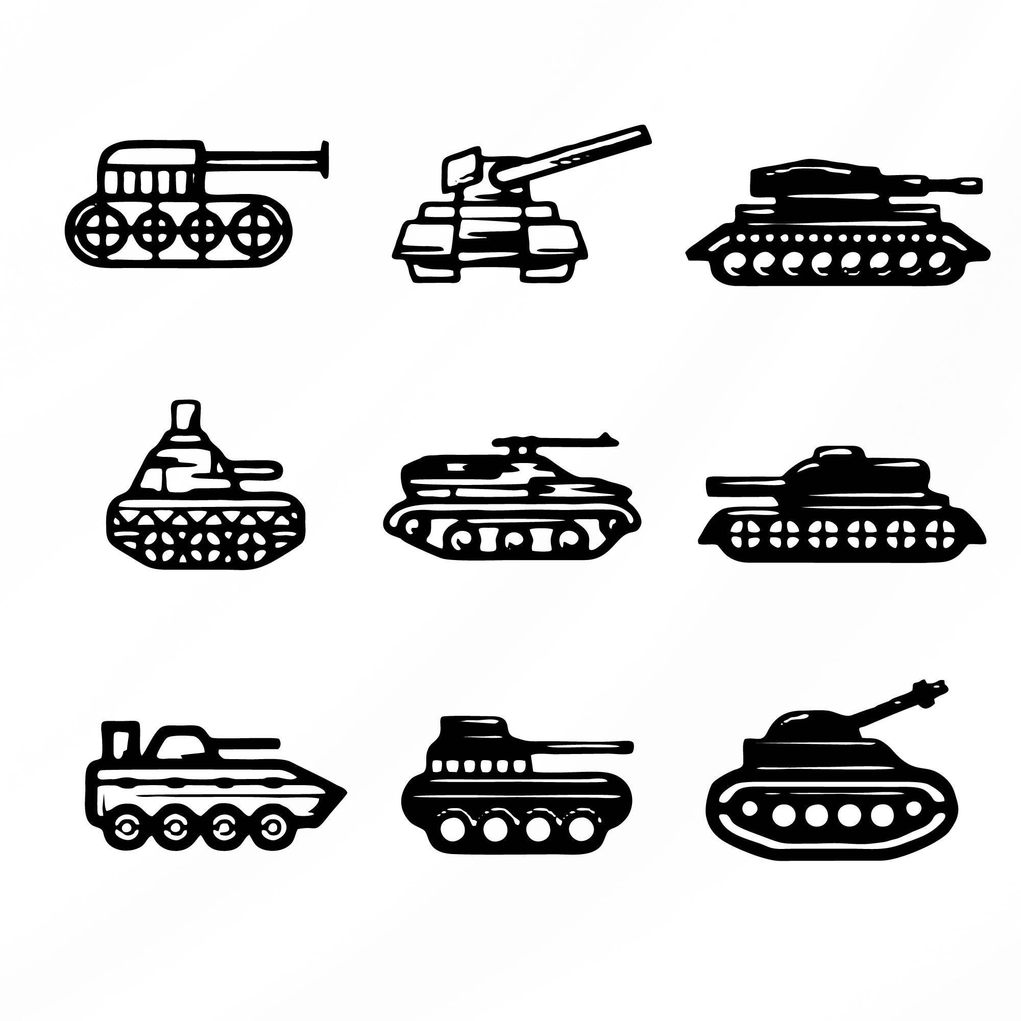Tank Svg Bundle, Military Tank Clipart for Cricut, Tank Silhouette ...
