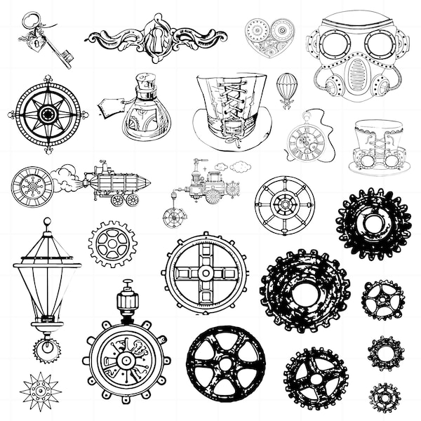 Steampunk Svg - Etsy