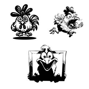 Chicken Svg Bundle, Crazy Chicken Clipart, Funny Chicken Vector, Chick ...