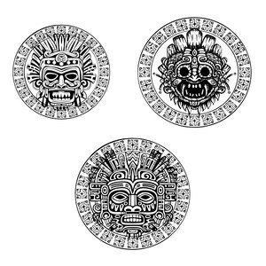 Aztec Svg Bundle, Aztec Clipart, Intricate Aztec Vector, Ancient Tribal ...