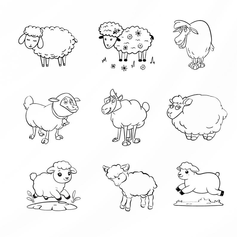 Sheep Svg Bundle, Sheep Clipart for Cricut, Cute Sheep Silhouette, Baby ...