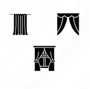 Curtains Svg Bundle, Curtains Clipart for Cricut, Curtains Silhouette ...