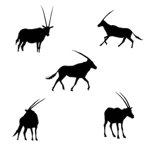 Oryx Svg Bundle, Oryx Clipart for Cricut, Animal Silhouette, Oryx ...