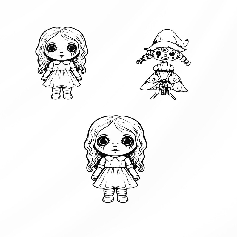 Creepy Doll Svg Bundle, Scary Doll Clipart for Cricut, Creepy Doll ...