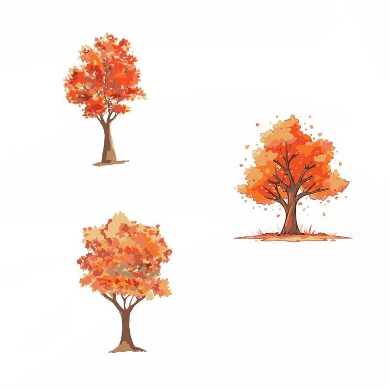 Maple Tree Svg Bundle, Tree Clipart for Cricut, Maple Tree Silhouette ...