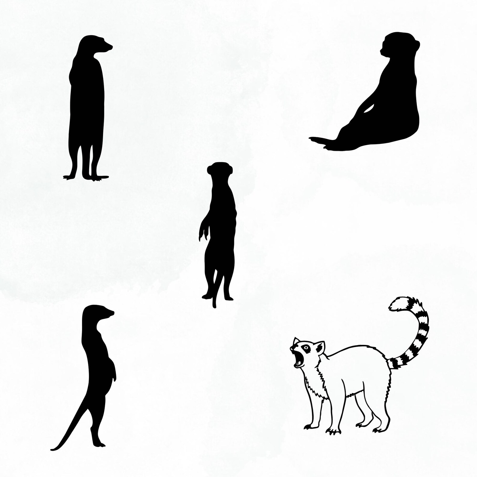 Meerkat Svg Bundle, Meerkat Clipart for Cricut, Cute Meerkat Silhouette ...