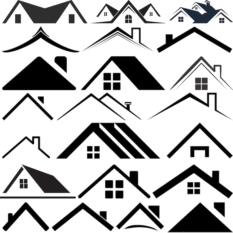 House Roof Svg Bundle, House Roof Clipart for Cricut, Roof Silhouette, House Roof Vector, House ...