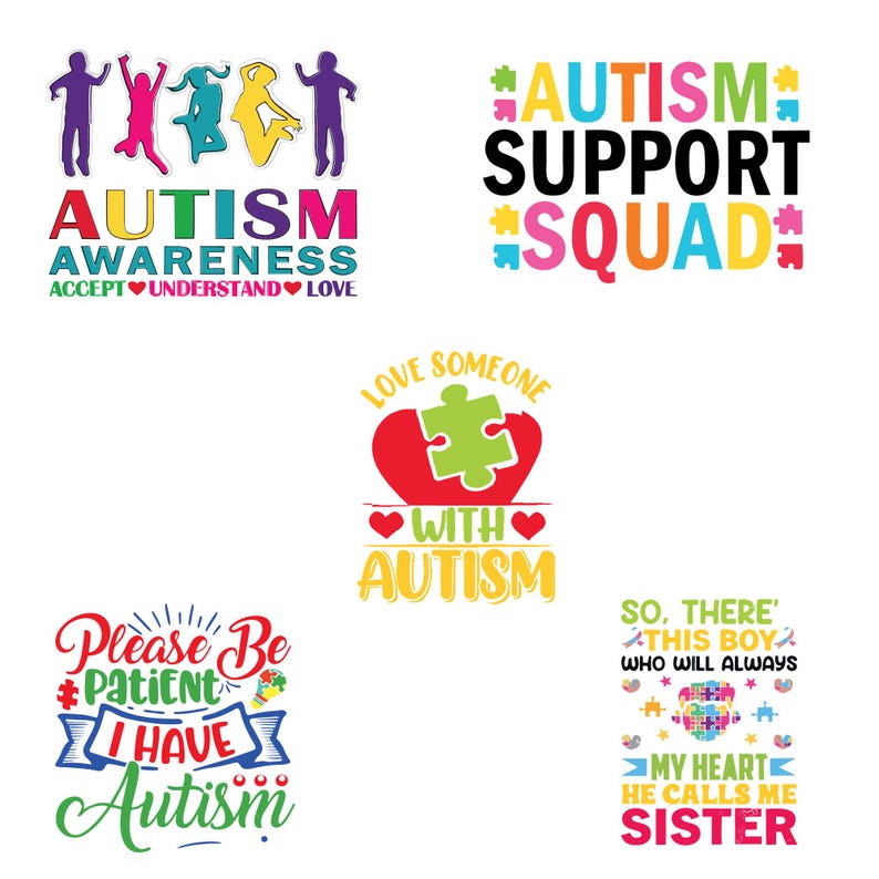 Autism Awareness Svg Bundle, Autism Clipart for Cricut, Autism Quotes ...
