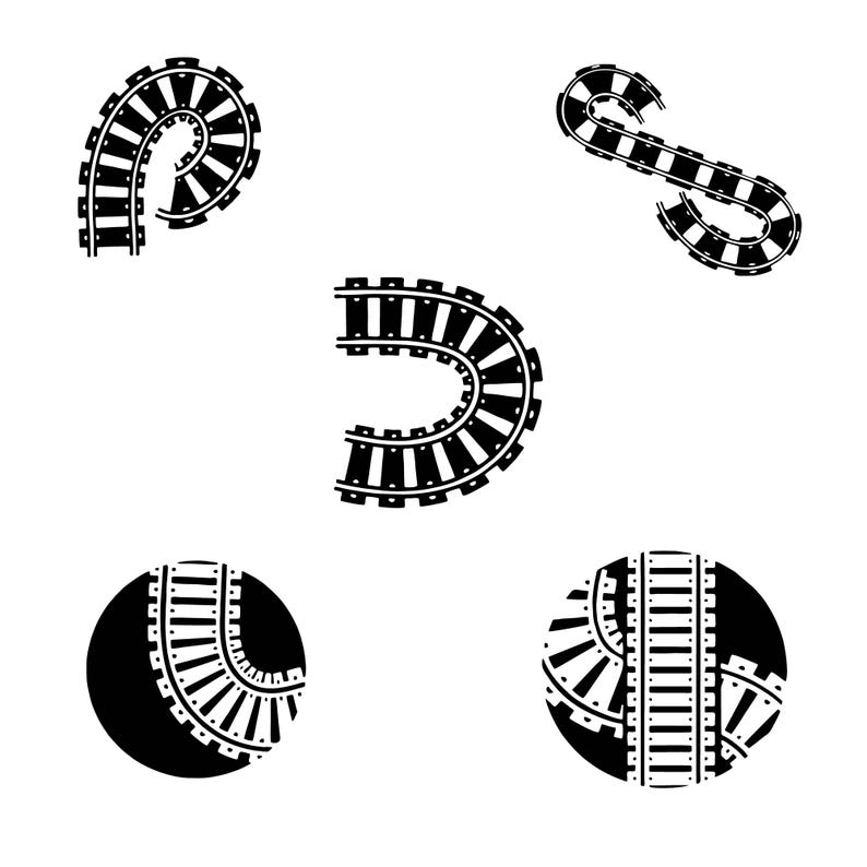 Train Track Svg Bundle, Train Track Clipart for Cricut, Train Track Cut ...