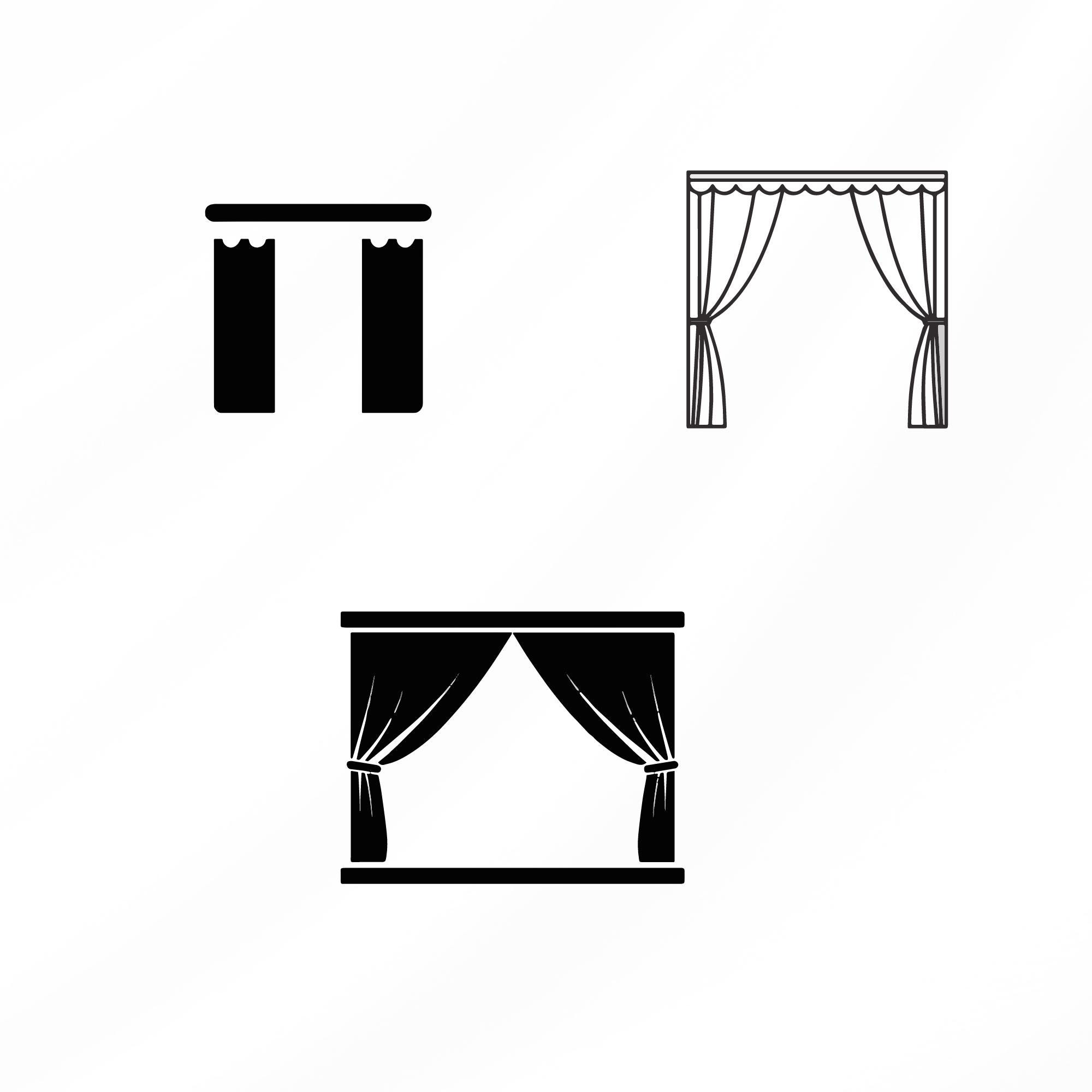 Curtains Svg Bundle, Curtains Clipart for Cricut, Curtains Silhouette ...