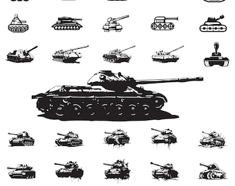 Tank SVG Bundle, Army Tank Cricut, Tank Silhouette, Tank Cut File ...