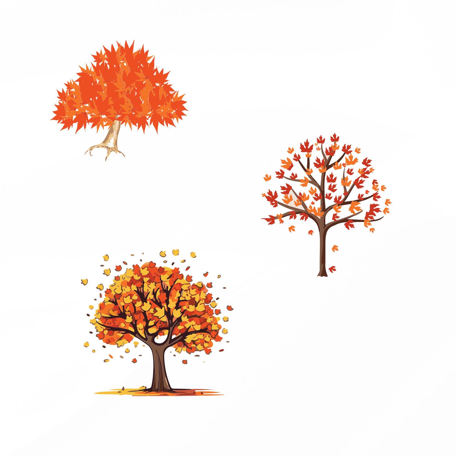 Maple Tree Svg Bundle, Tree Clipart for Cricut, Maple Tree Silhouette ...