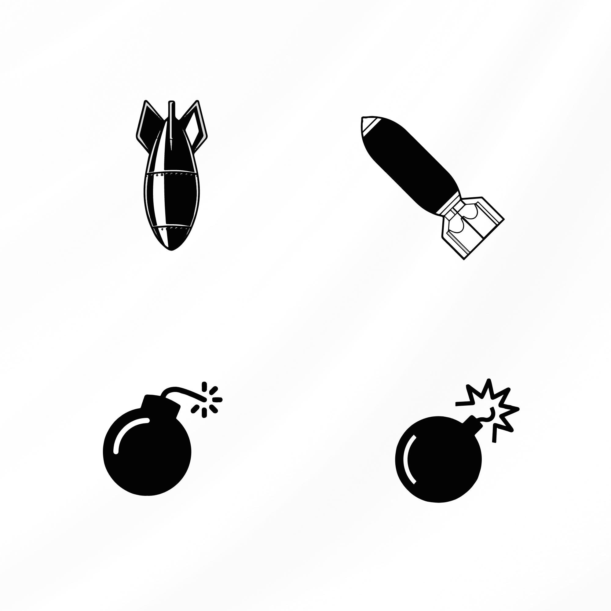 Bomb Svg Bundle, Explosion Clipart for Cricut, Bomb Silhouette, Bomb ...