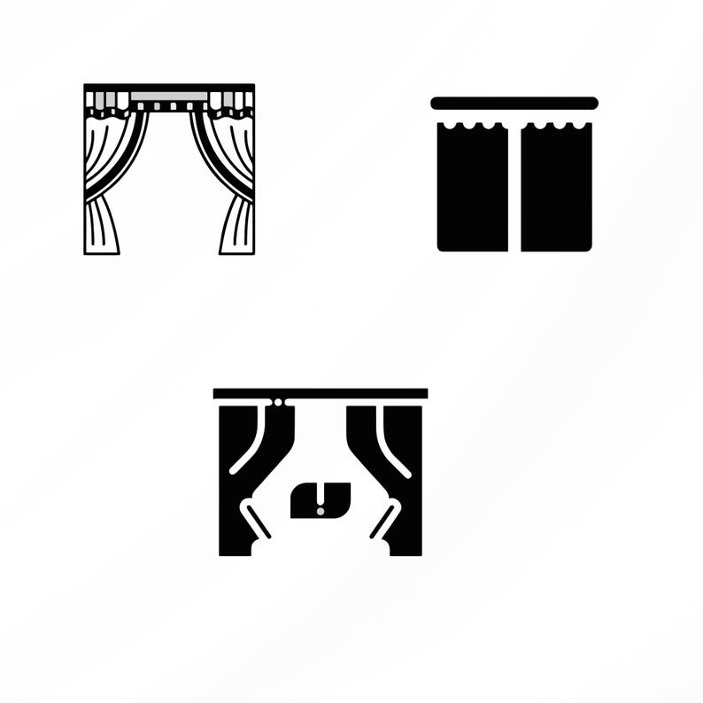 Curtains Svg Bundle, Curtains Clipart for Cricut, Curtains Silhouette ...