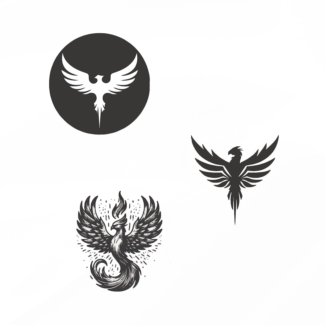 Phoenix Svg Bundle, Phoenix Clipart for Cricut, Phoenix Bird Silhouette ...