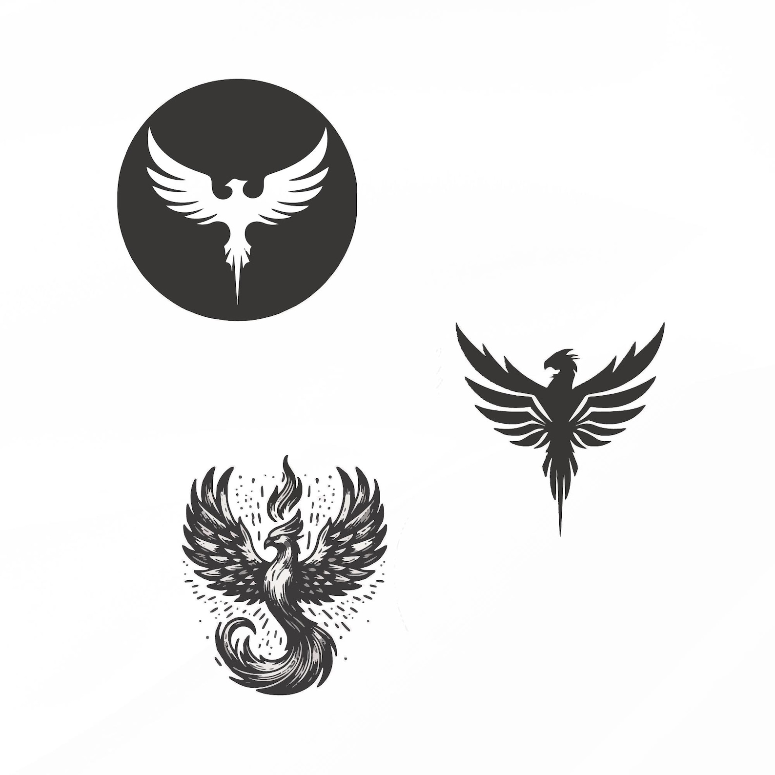 Phoenix Svg Bundle, Phoenix Clipart for Cricut, Phoenix Bird Silhouette, Phoenix Vector, Flying ...