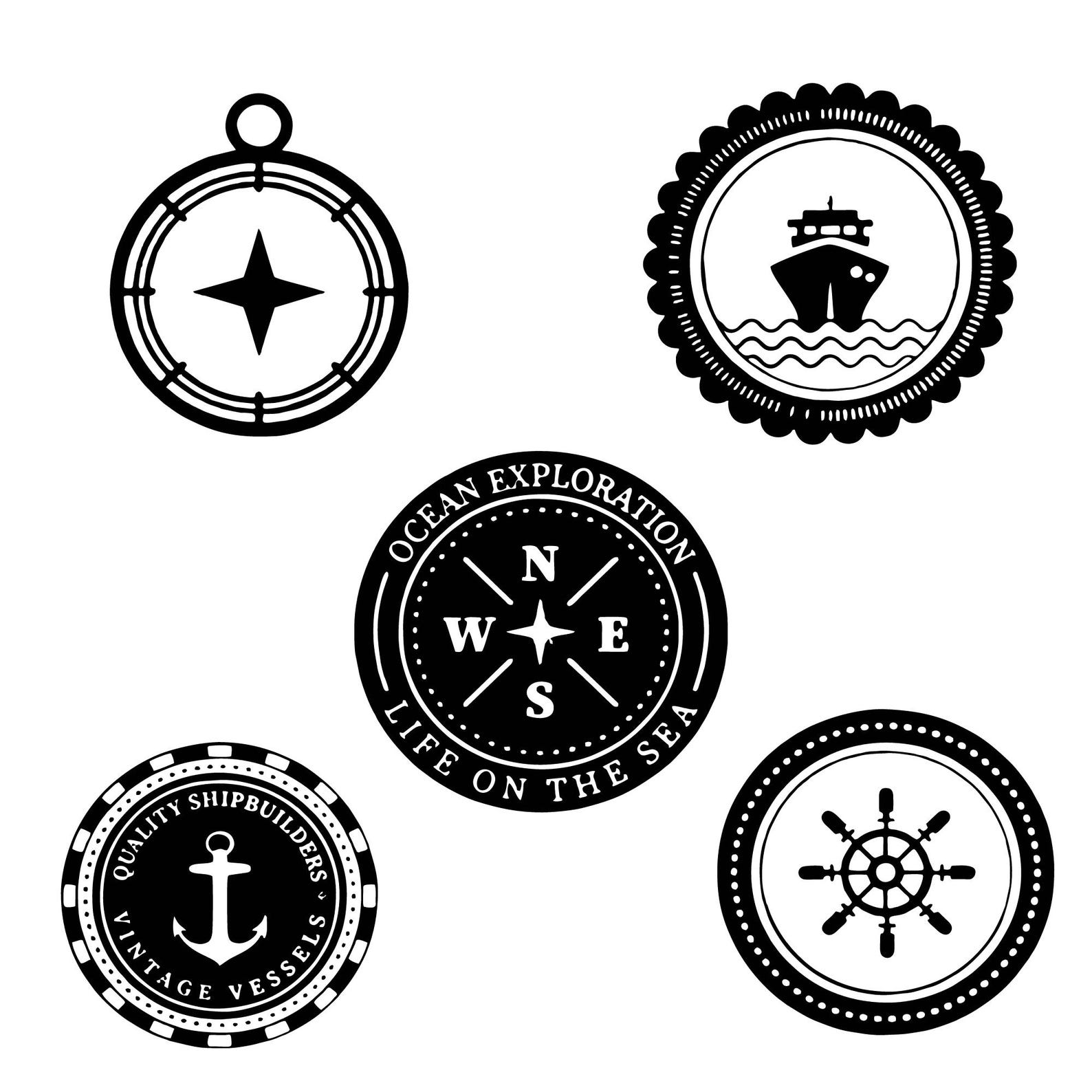 Compass Svg Bundle, Compass Clipart for Cricut, Nautical Silhouette ...