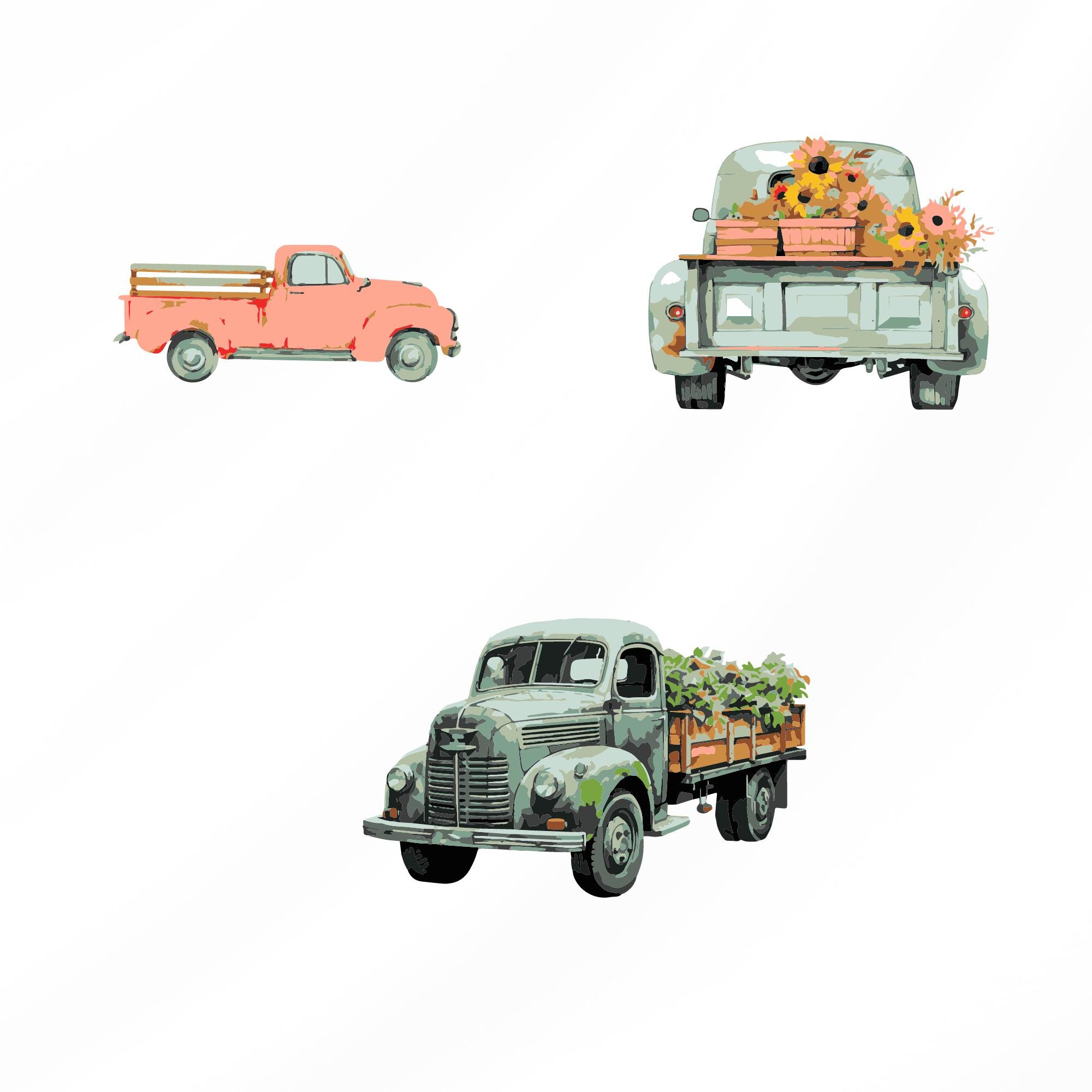 Farm Truck Svg Bundle, Truck Clipart for Cricut, Vintage Truck ...