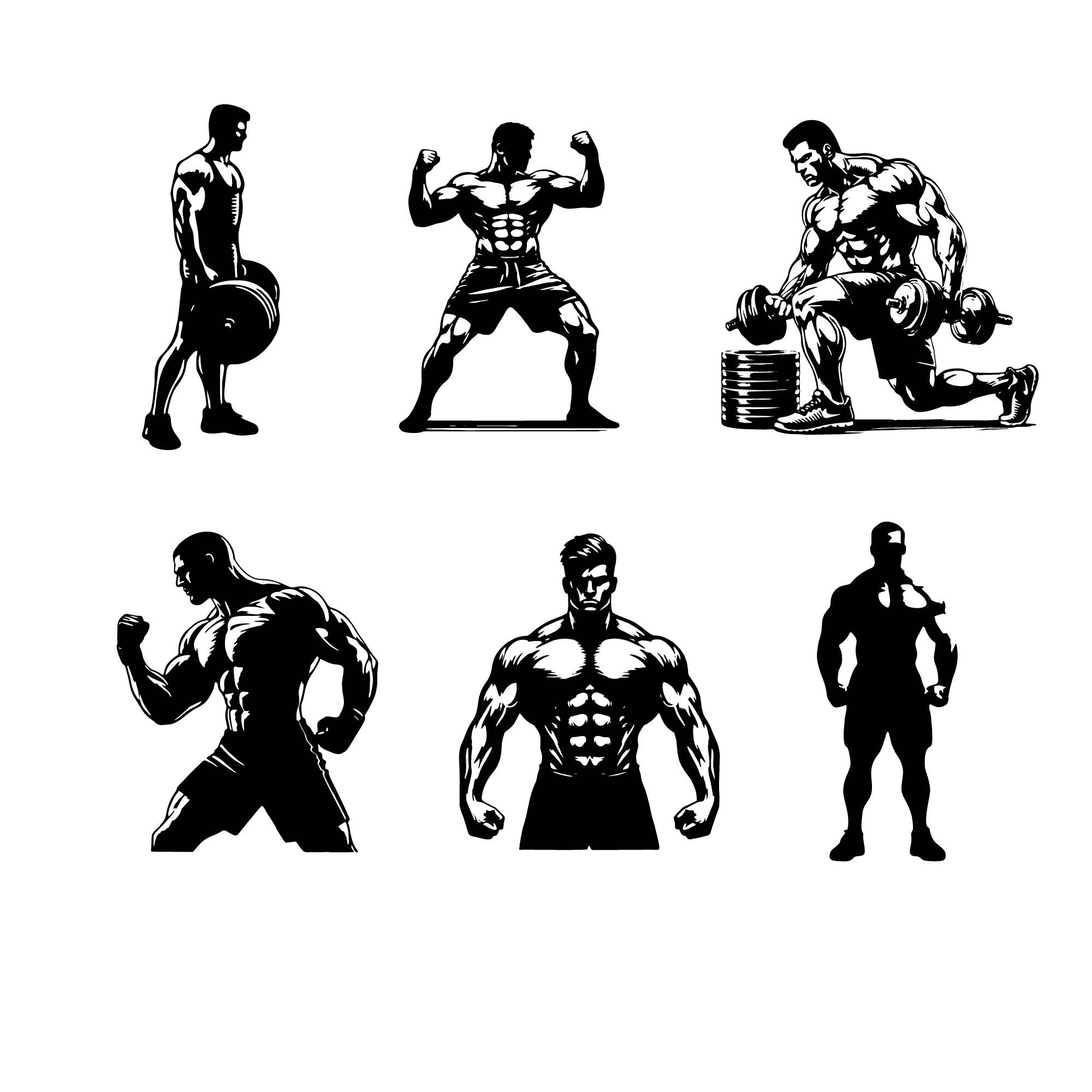 Bodybuilder Svg Bundle, Bodybuilder Clipart for Cricut, Exercise ...