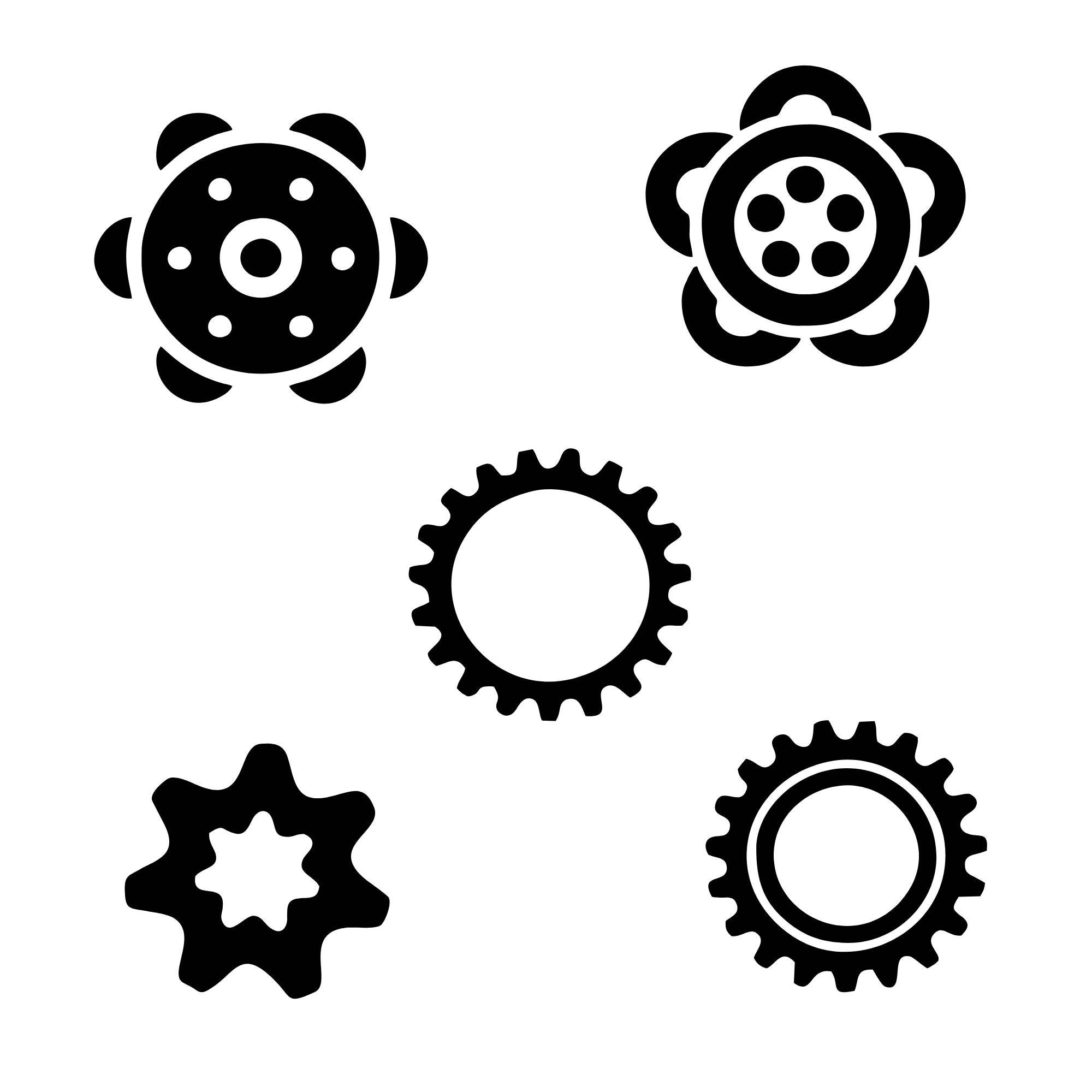 Gears Svg Bundle, Gears Clipart for Cricut, Gear Shapes Silhouette ...