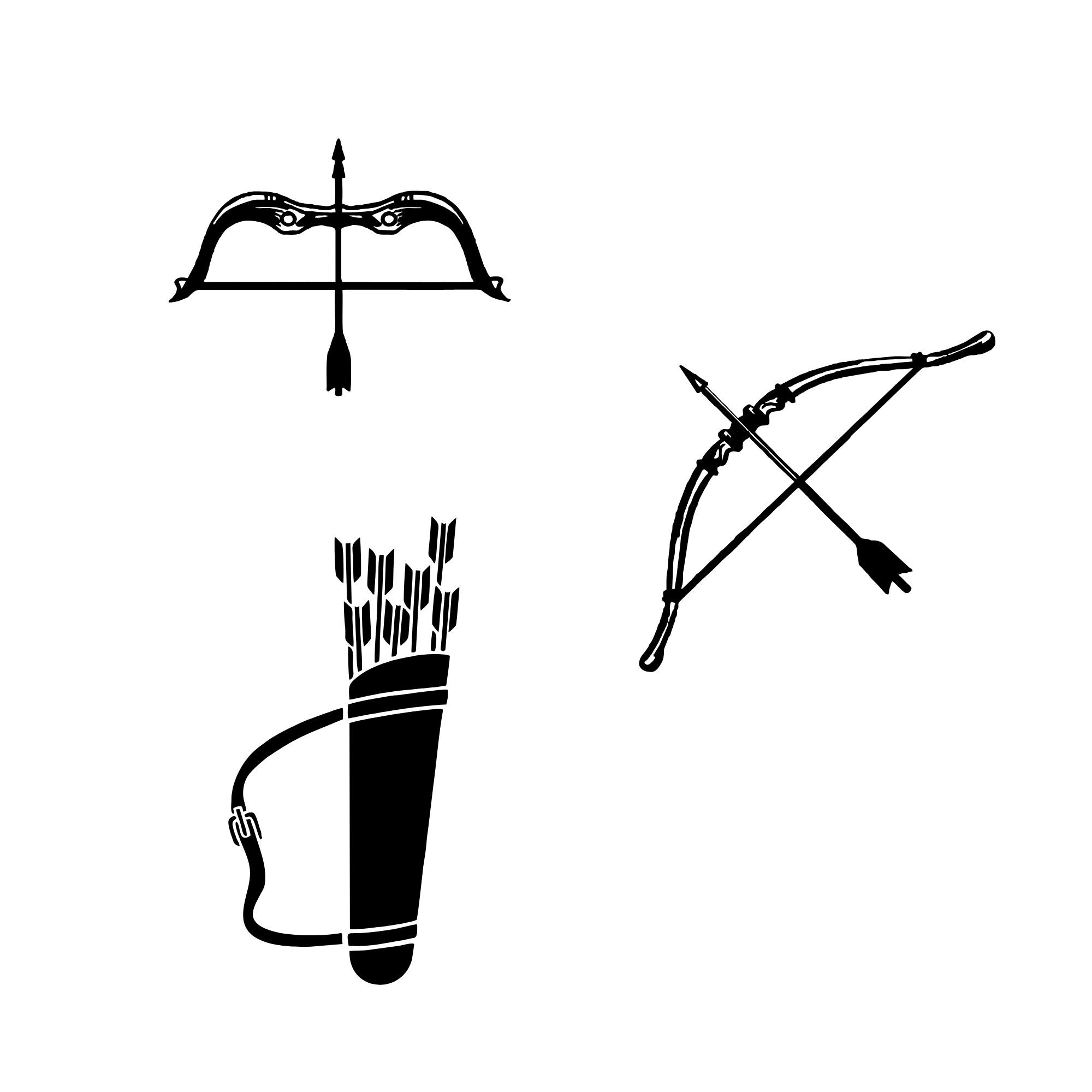 Archery Svg Bundle, Bow and Arrow Clipart, Target Vector, Archery Decal ...