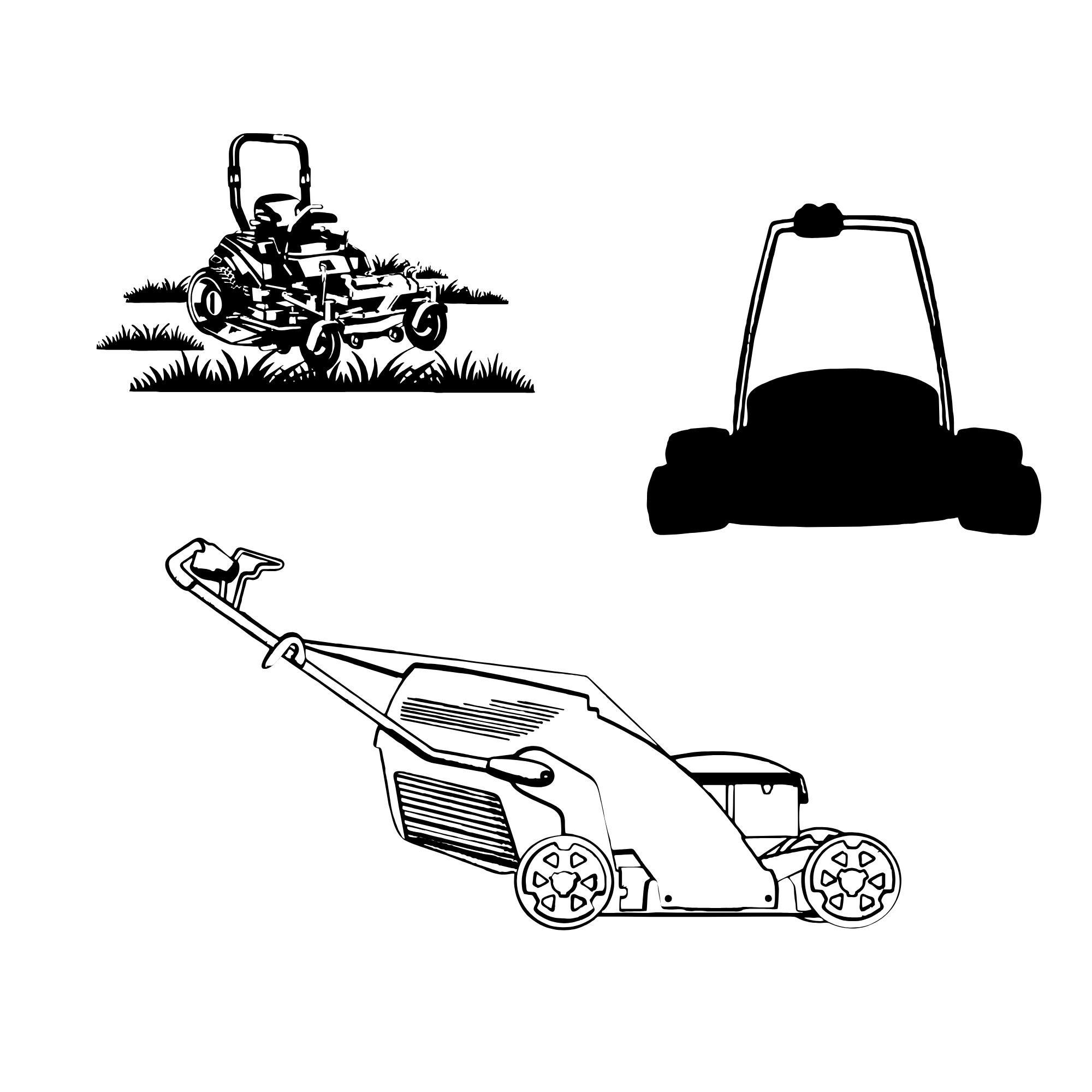 Lawn Mower Svg Bundle, Gardening Clipart, Grass Vector, Tools Decal ...