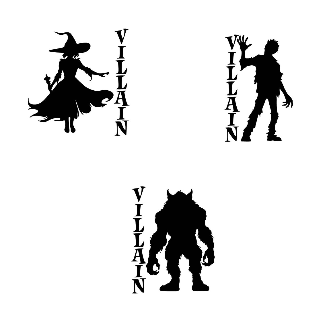 Villains Svg Bundle, Villains Clipart for Cricut, Villains Silhouette ...