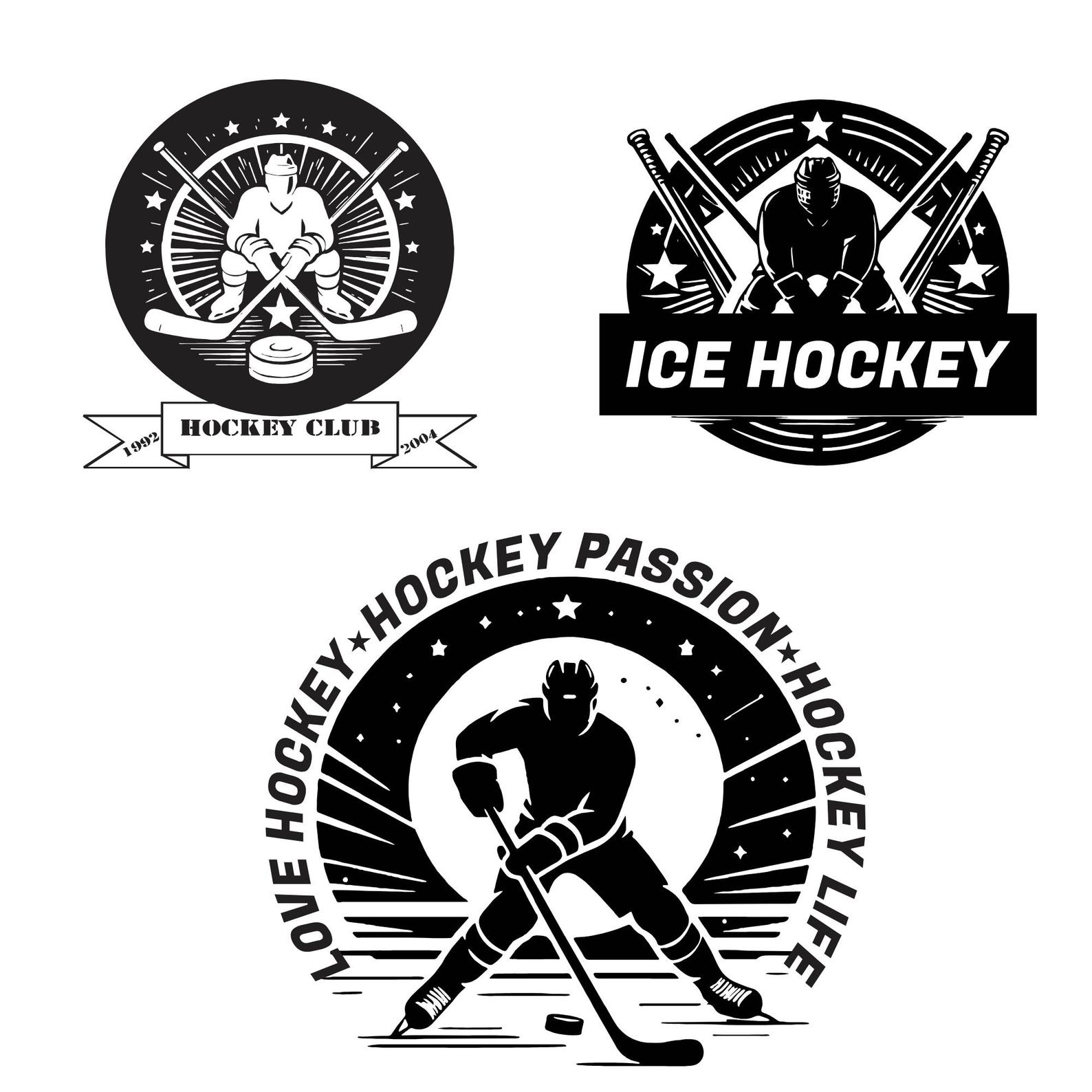 Ice Hockey Svg Bundle, Hockey Clipart for Cricut, Ice Hockey Vector ...